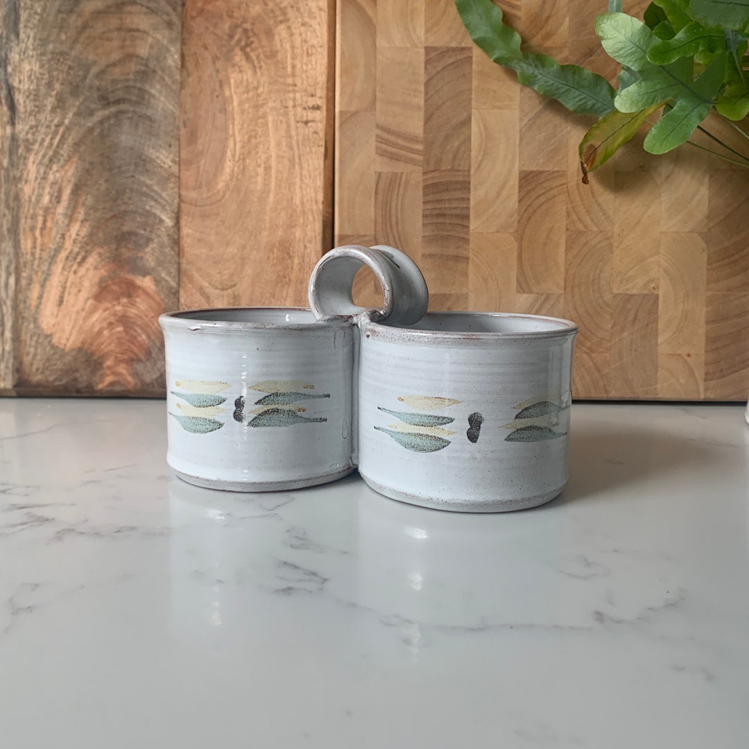 Vintage Pottery Double Condiment Caddy, Windmill Pottery Tralee ...