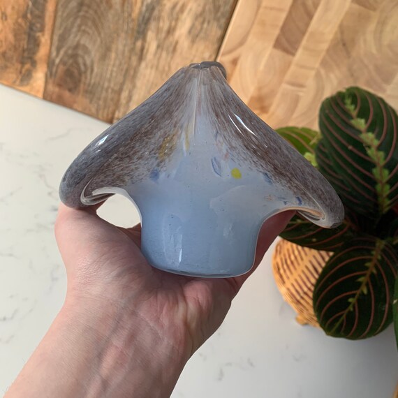 Vintage Pastel Art Glass Vase / Basket / Bowl, Vasart… - Gem