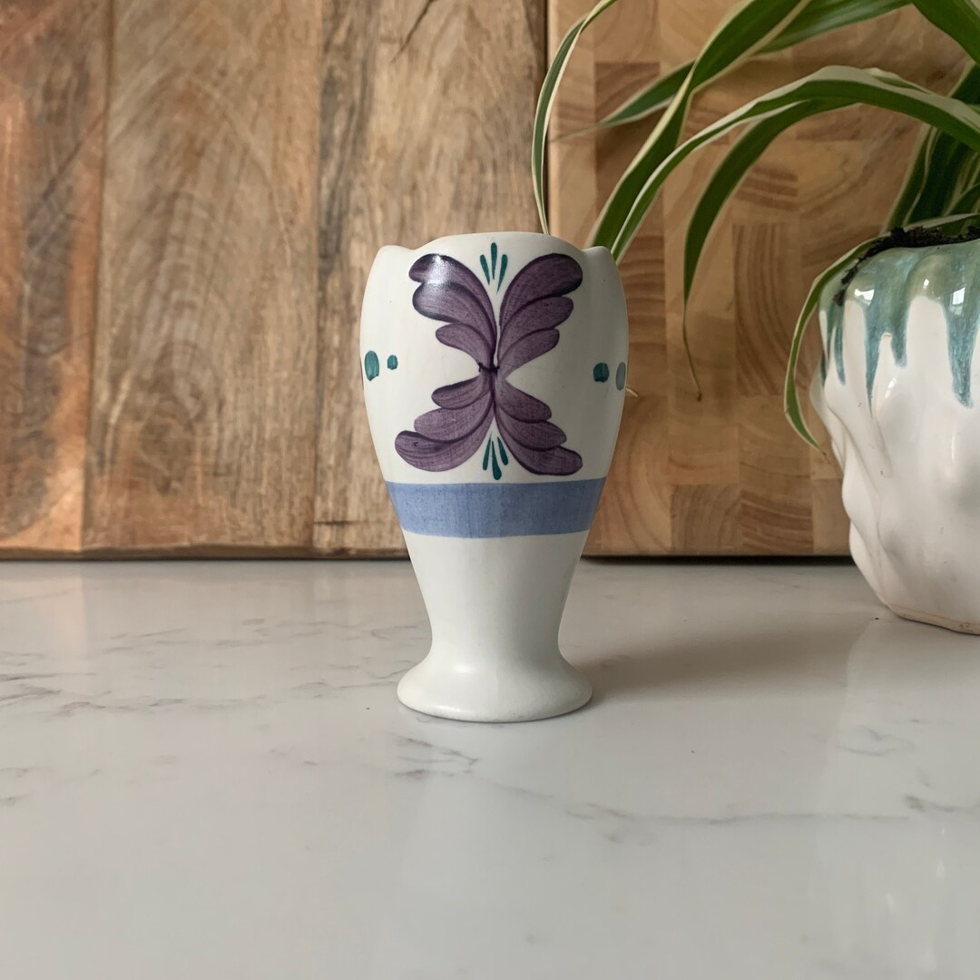 Radford Pottery Bud Vase, Hand-painted Ceramic Vase, Purple, Green ...