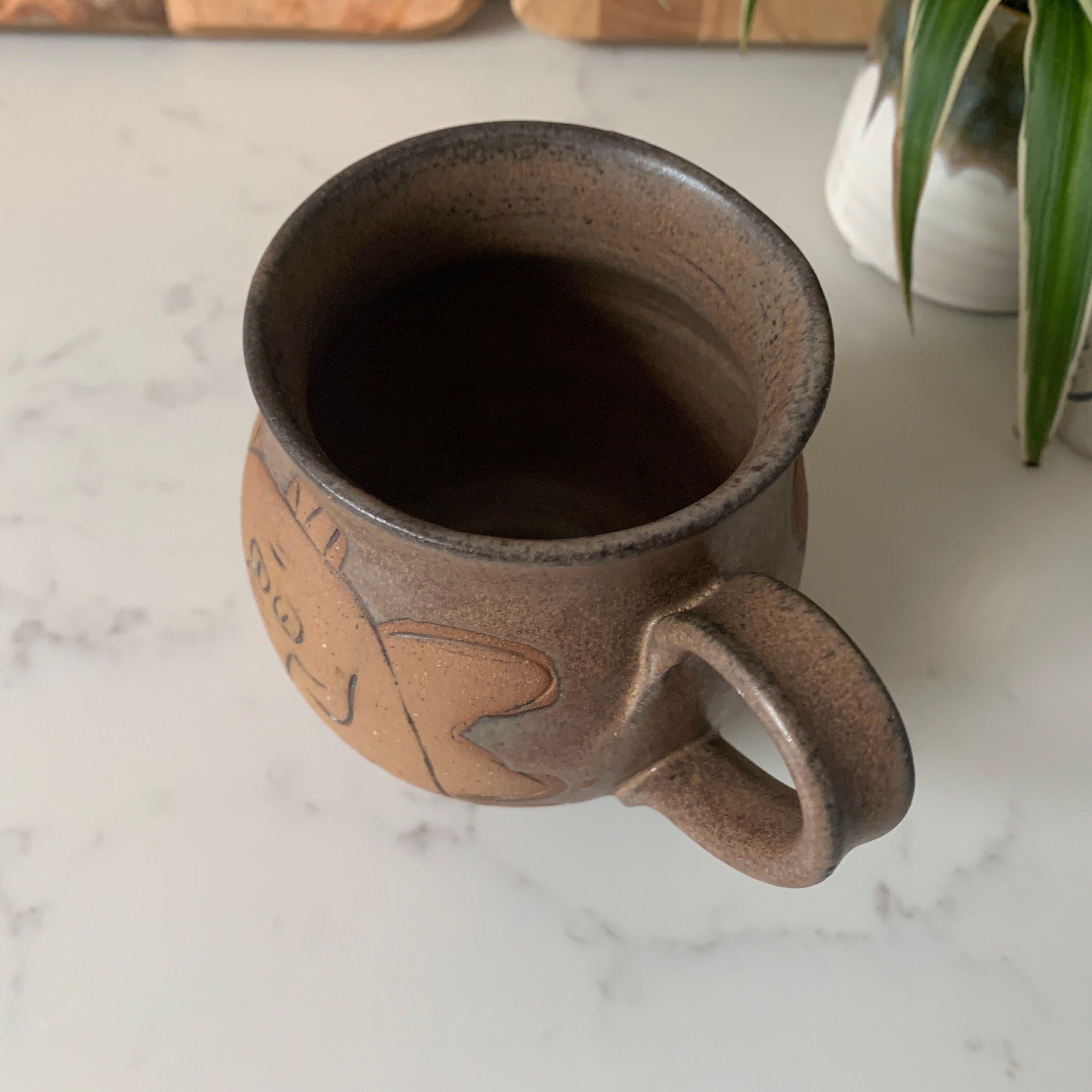 Home & Living Vintage Handmade Studio Pottery Ceramic Cup Mug Brown ...