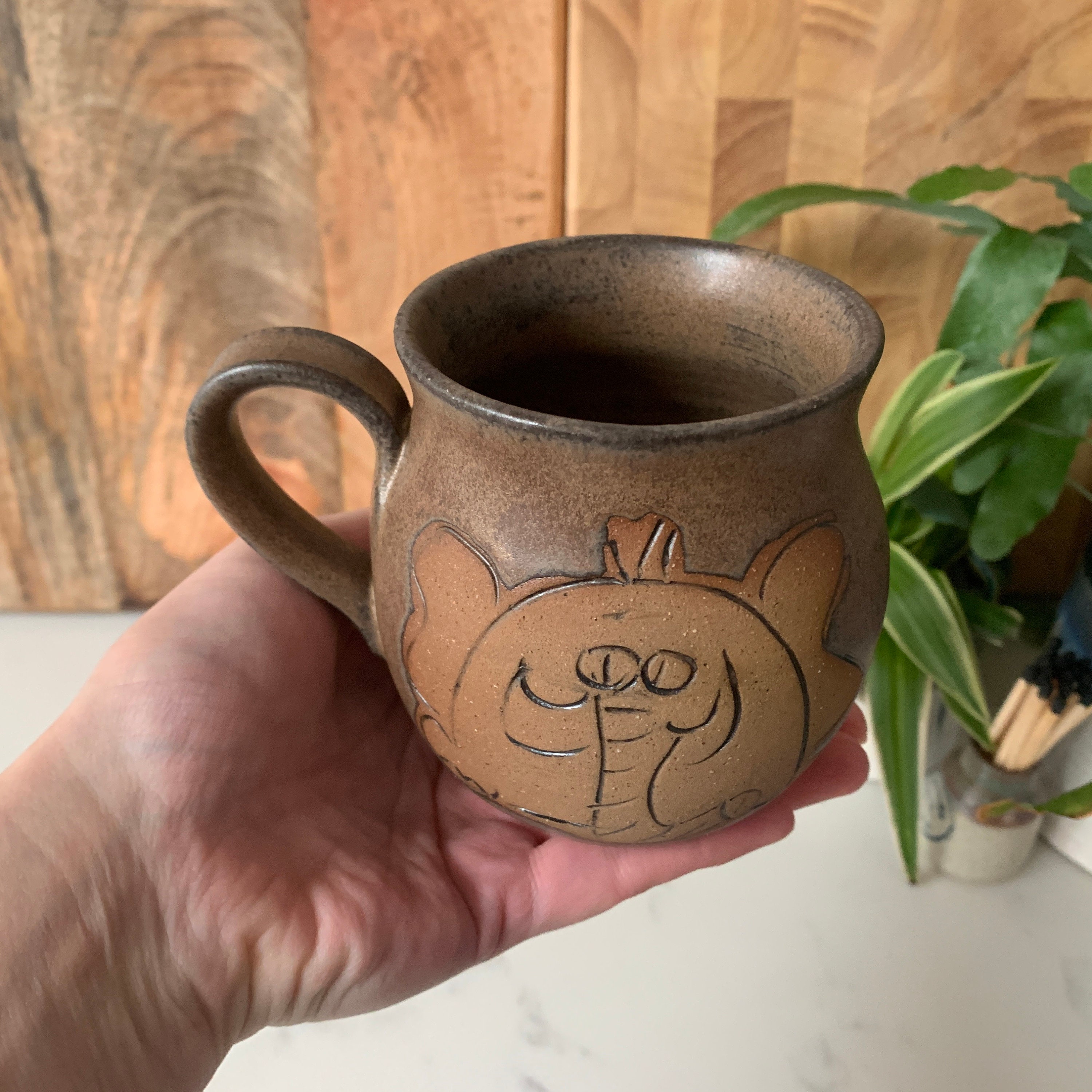 Home & Living Vintage Handmade Studio Pottery Ceramic Cup Mug Brown ...