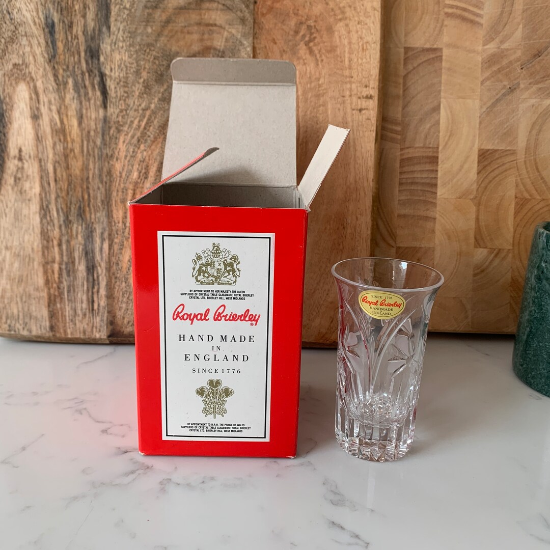 Royal Brierley Crystal Glass Vase, Small Clear Glass Vase With Original ...