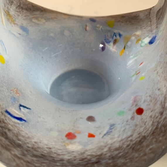 Vintage Pastel Art Glass Vase / Basket / Bowl, Vasart… - Gem