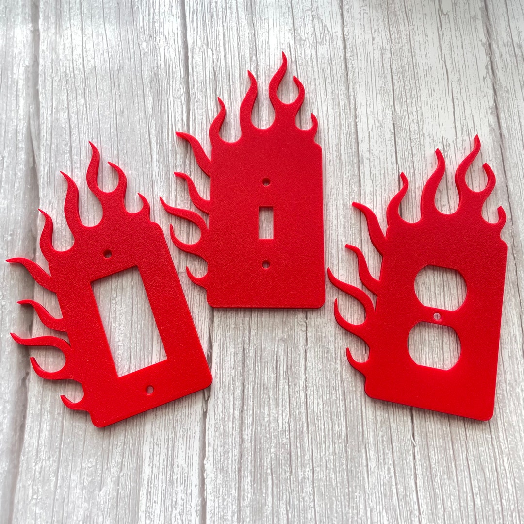 Fire Flames Light Switch Cover – Mid Century Modern Toggle Decora ...