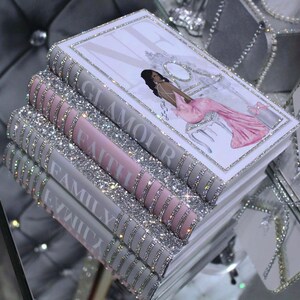 Pink Coffee Table Books - Bling Glam Decor - Vanity Dressing Table ...