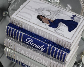 Bling Decor Glam Book Stack Custom made bling books Stack | Etsy
