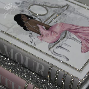 Bling Decor Glam Book Stack Custom Made Bling Books Stack | Etsy