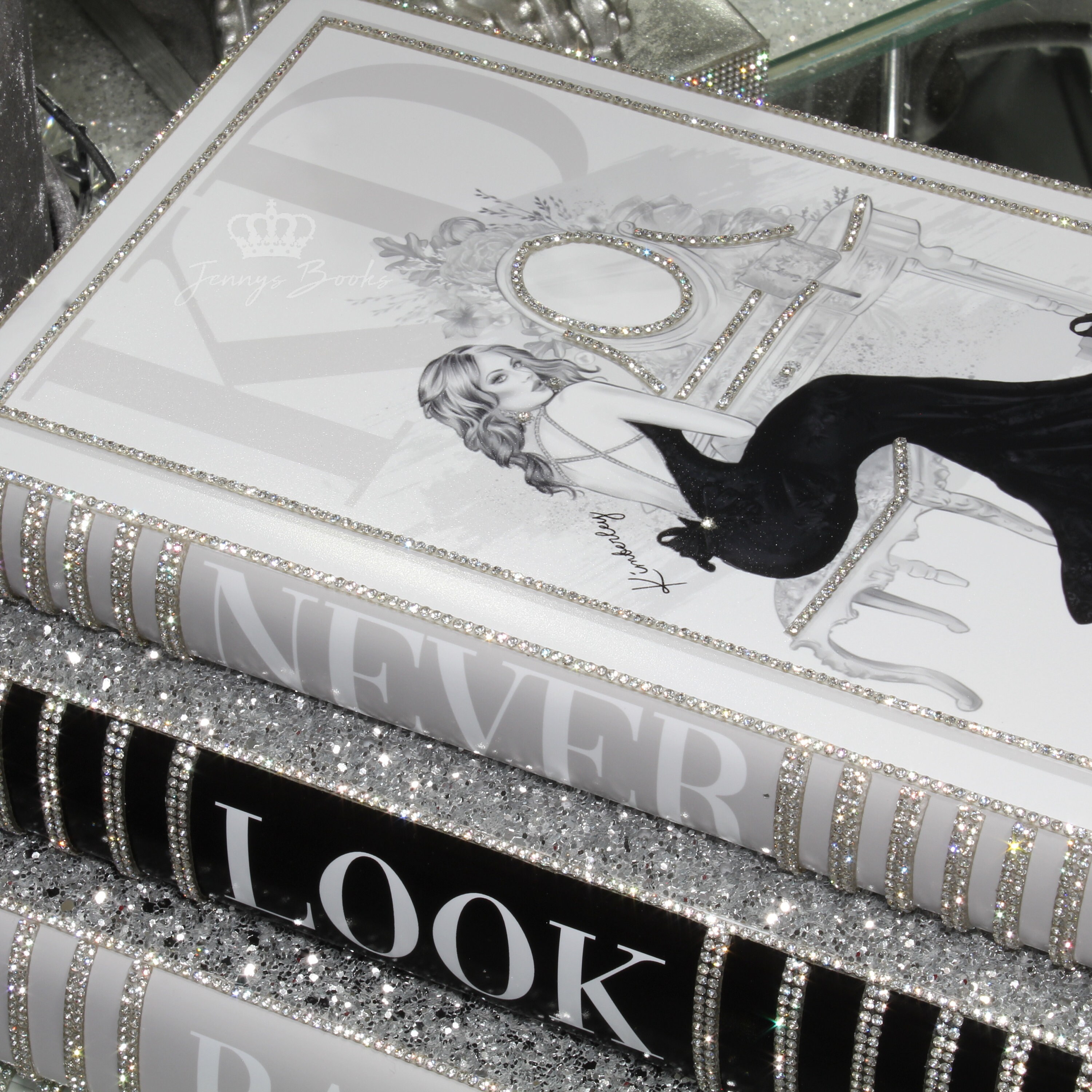 Sparkly Bling Books Coffee Table Books Black/Grey Stack | Etsy