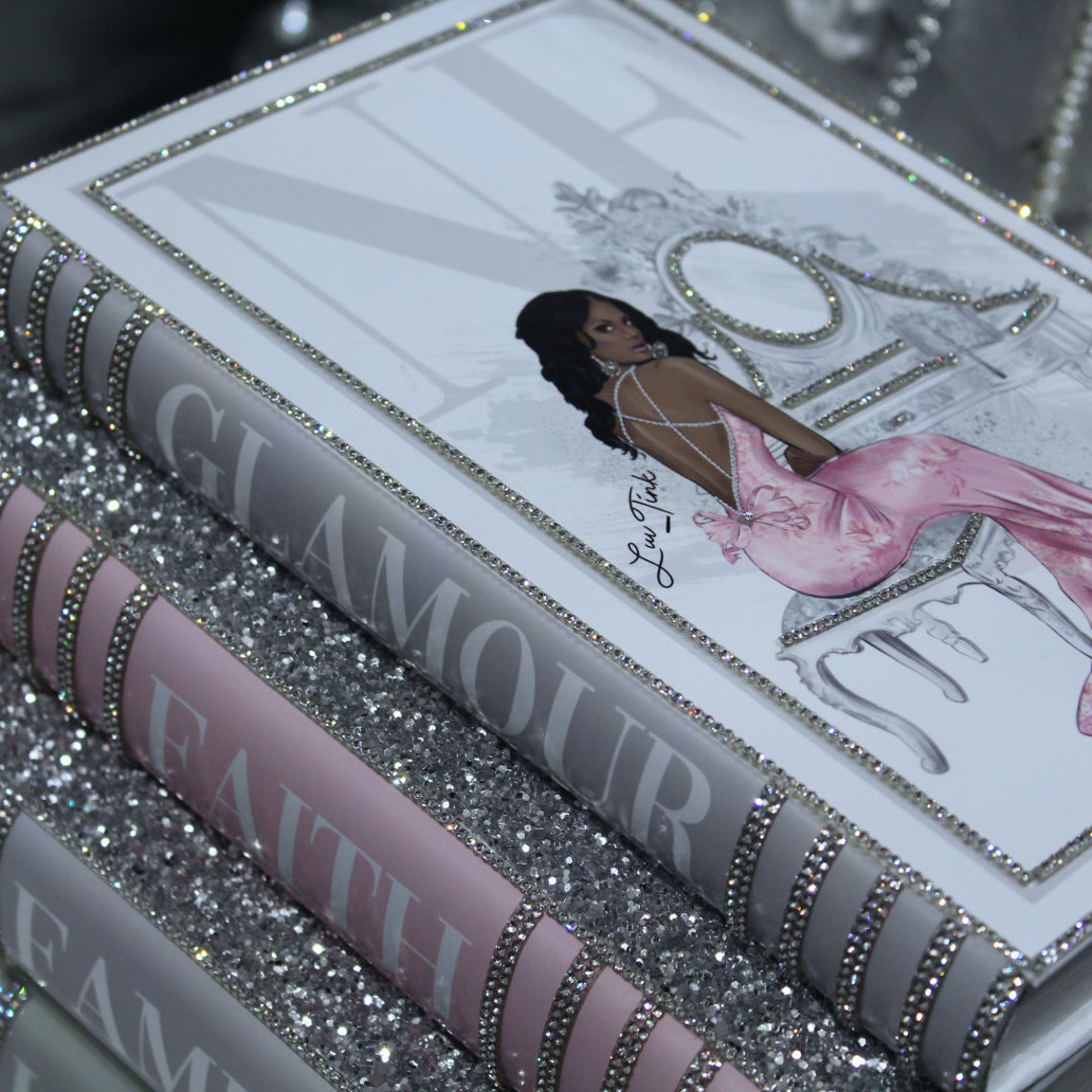 Bling Decor Glam Book Stack Custom Made Bling Books Stack - Etsy