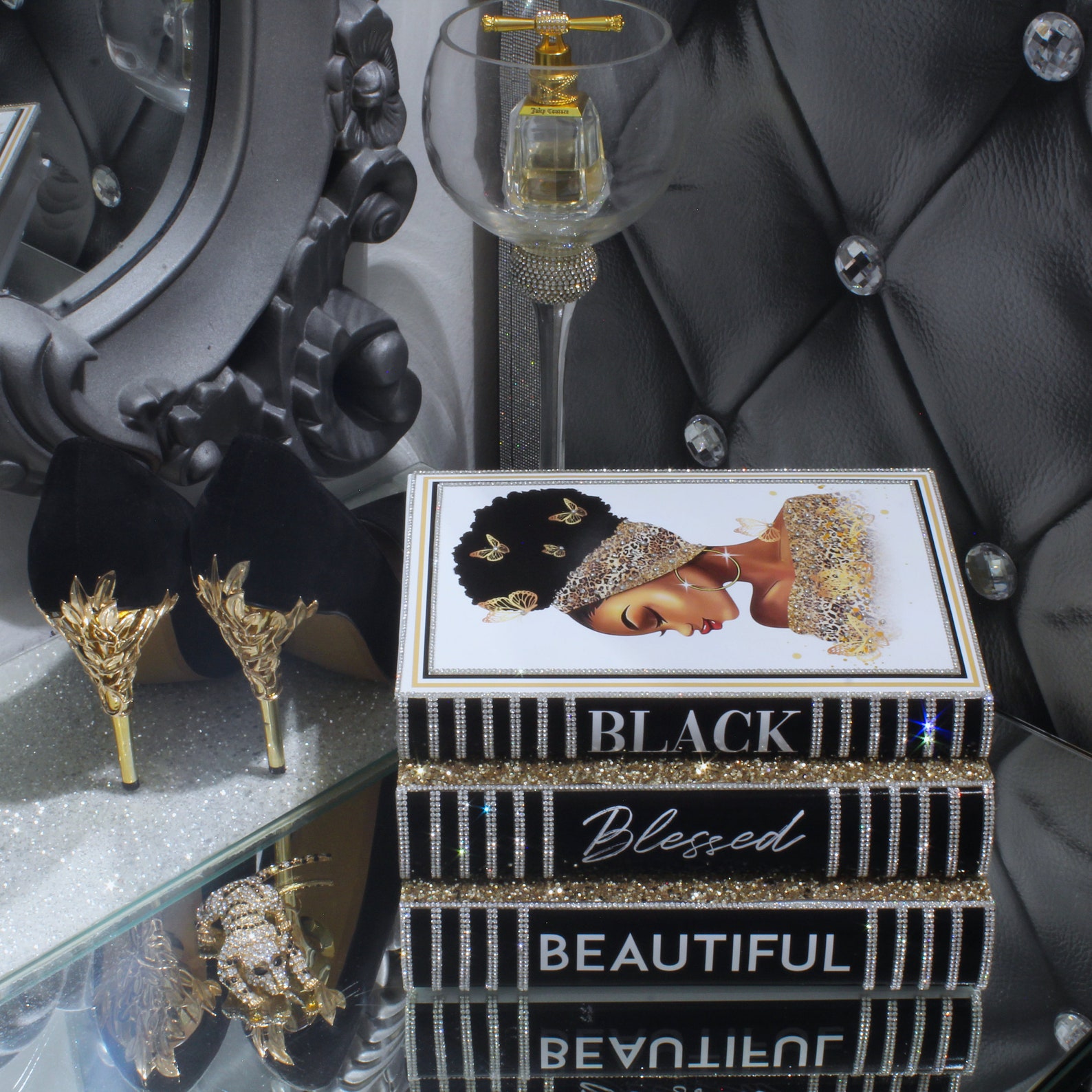 Black Queen Luxury Bling Glam Book Stack Stack of 3 - Etsy