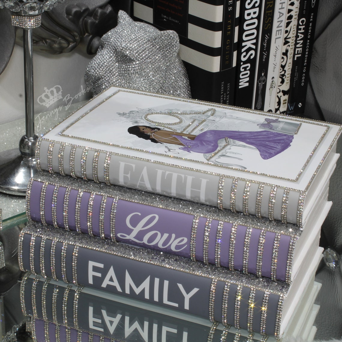 Bling Decor Book Stack Custom Made Bling Books Stack of 3 - Etsy