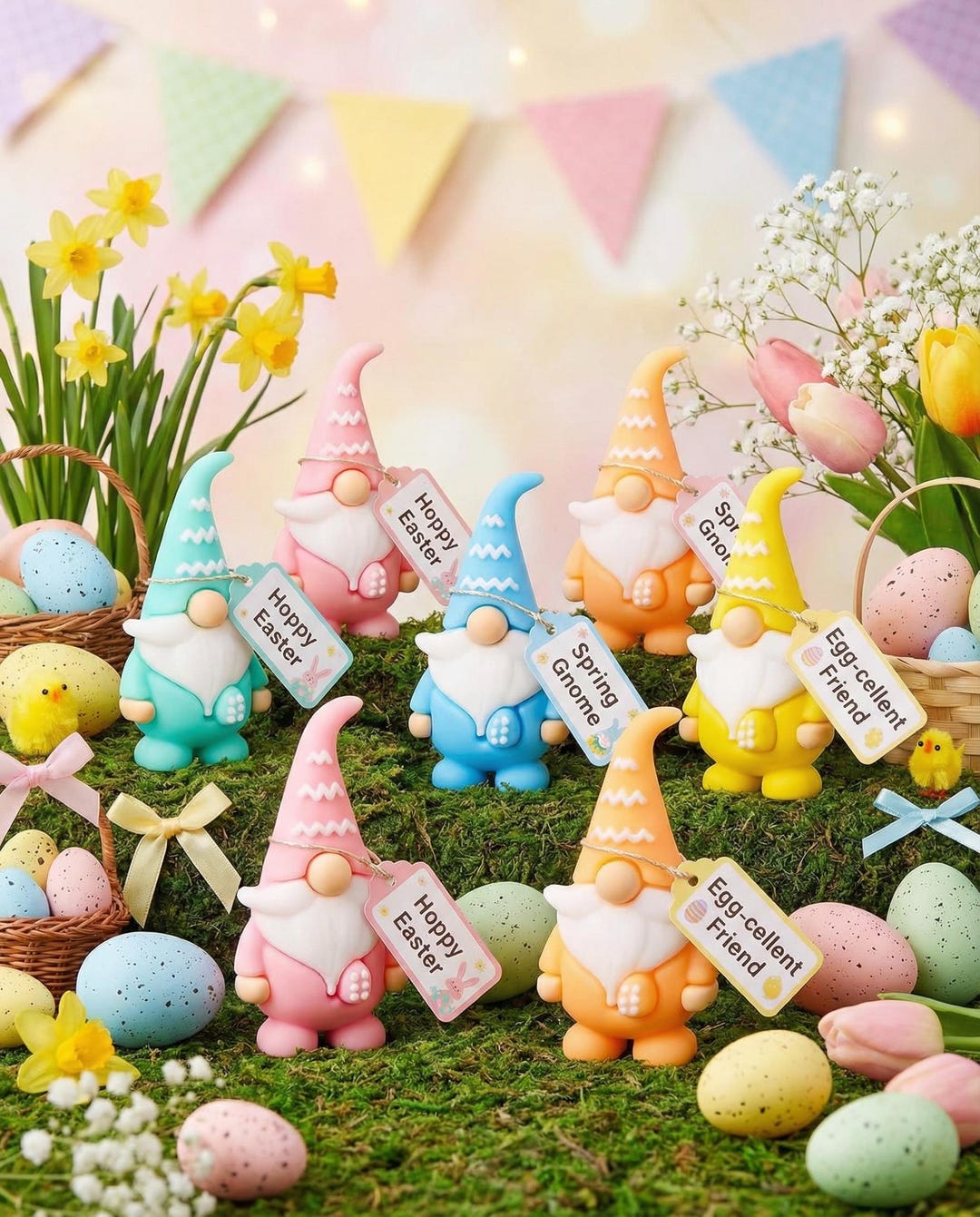 Mini Easter Gnomes With Custom Tags, Magnet or Suction Cup - Etsy