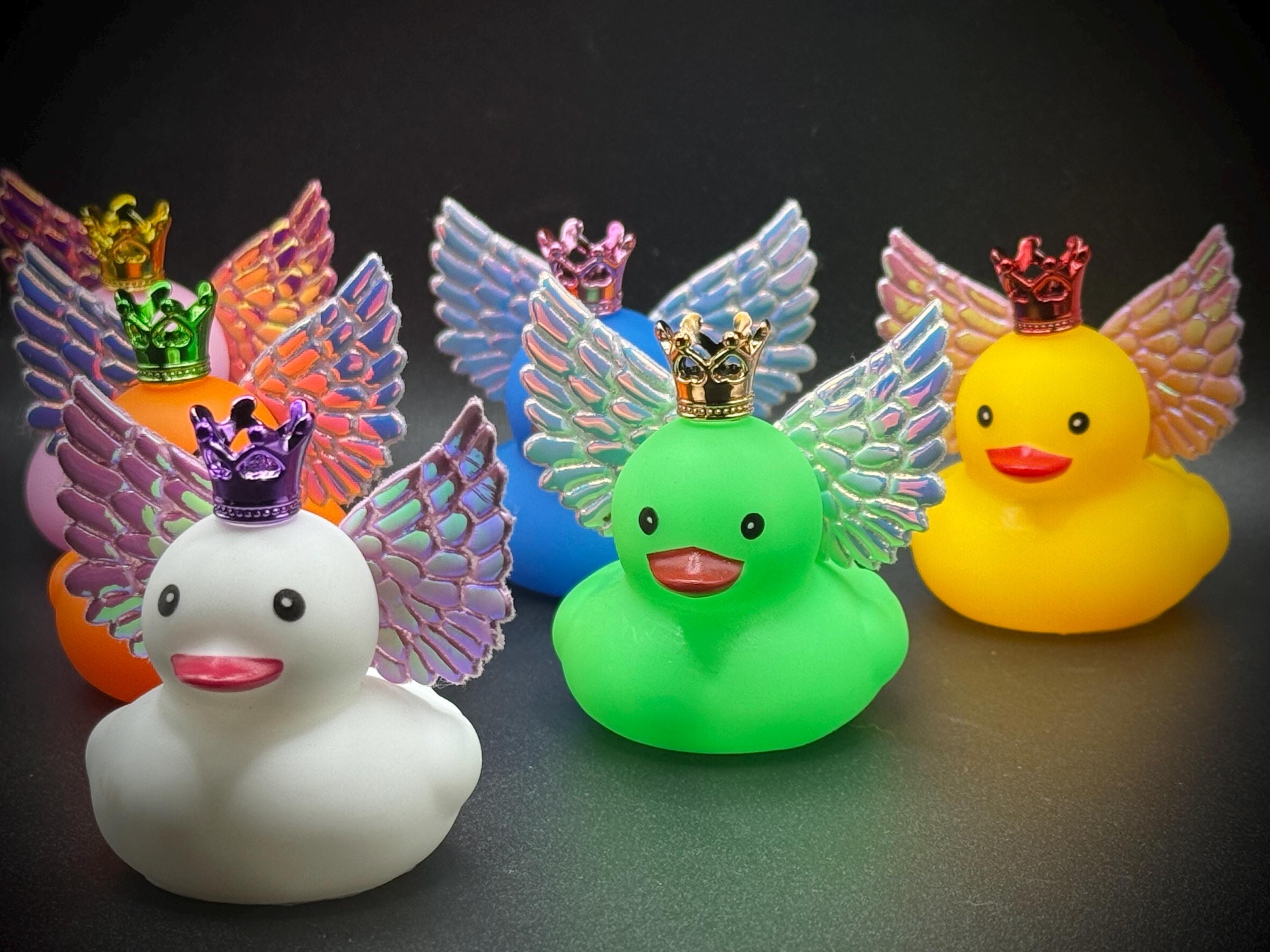1.69” Mini Angel Duck: Iridescent Wings, Metallic Crown - Optional ...
