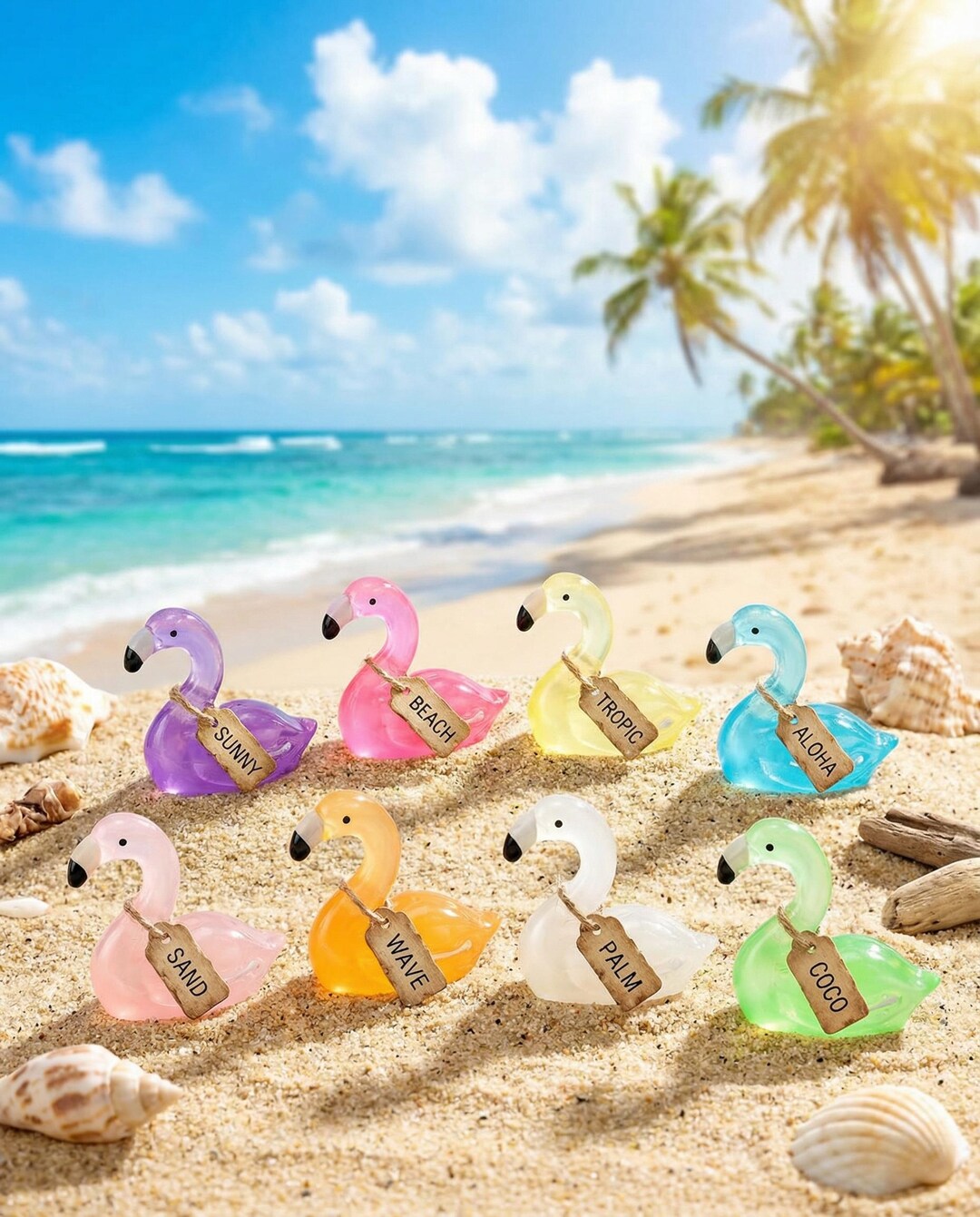 Mini Neon Flamingo Ducks - Glow in the Dark - Custom Tags, Magnet or ...