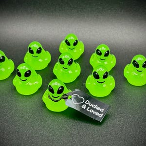 Mini Neon Green Alien Duck: Big Eyes, Optional Magnet - Etsy