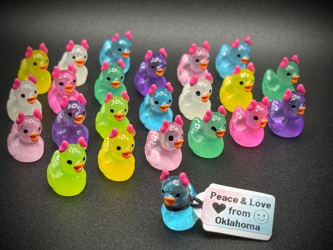 Glow-in-the-dark Mini Ducks With Neon Pink Horns: Party Favors - Etsy