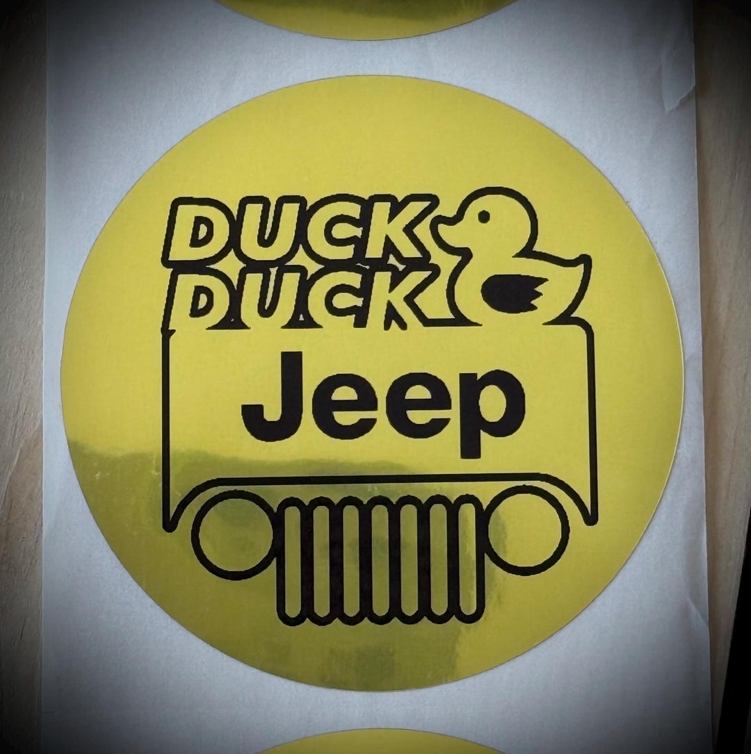 Duck Duck Jeep Sticker Tags: Custom Message & Optional QR Code - Etsy