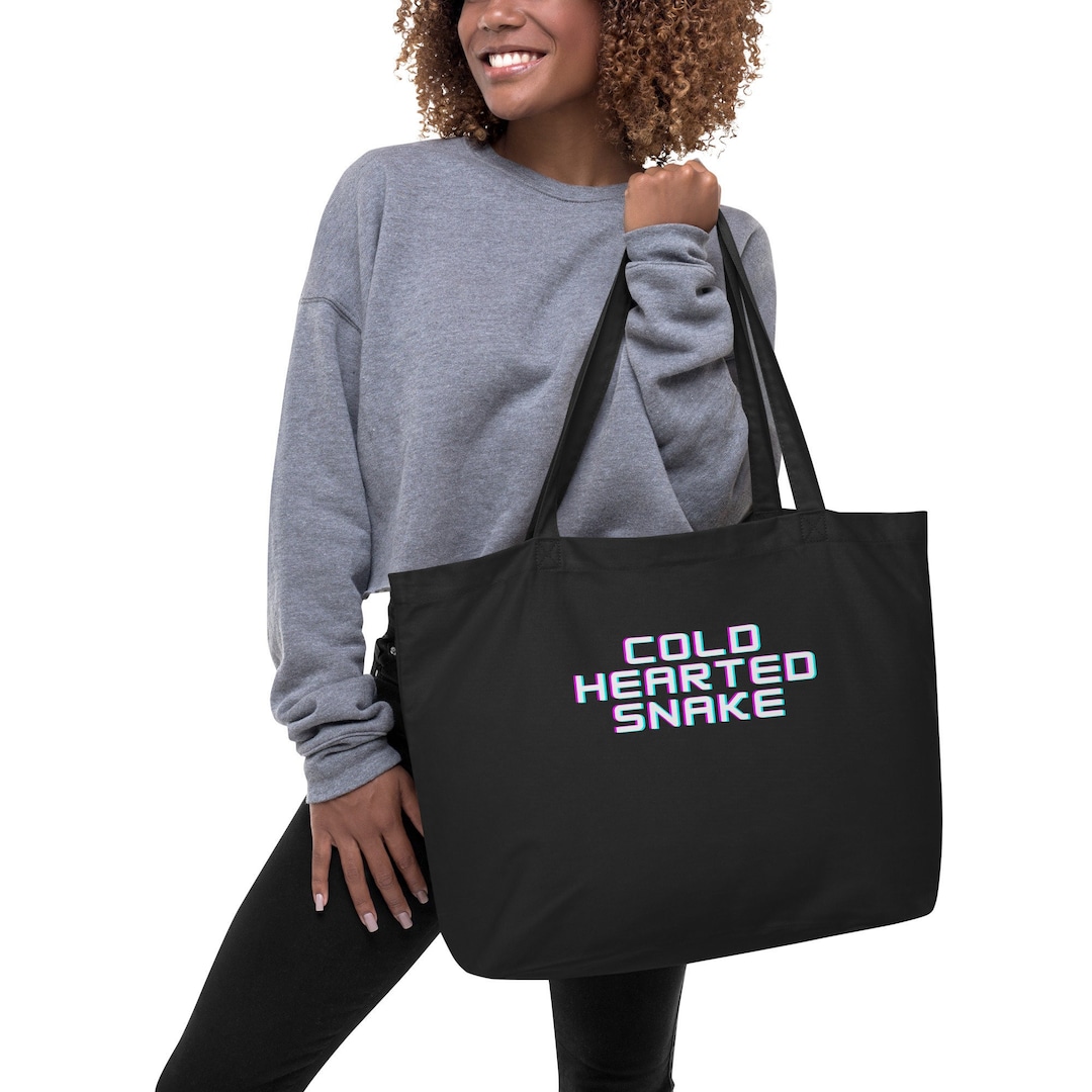 Large Eco Tote Bag, Cold Hearted Snake, Angsty Tote Bag, Attitude Tote ...