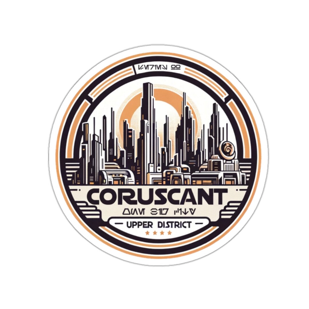 Retro Coruscant Sticker Funny Sticker, Nerdy Stickers, Star Wars ...