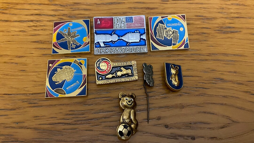 Vintage Soviet Badges USSR Space/cosmos and Olympic Games, Lot of 8 ...