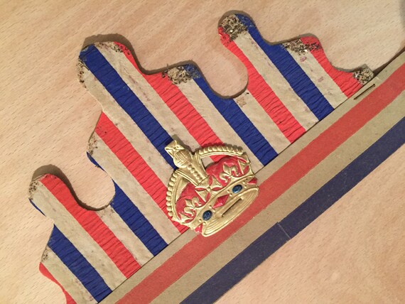 Vintage British Paper Crown with Royal Appliques - Gem