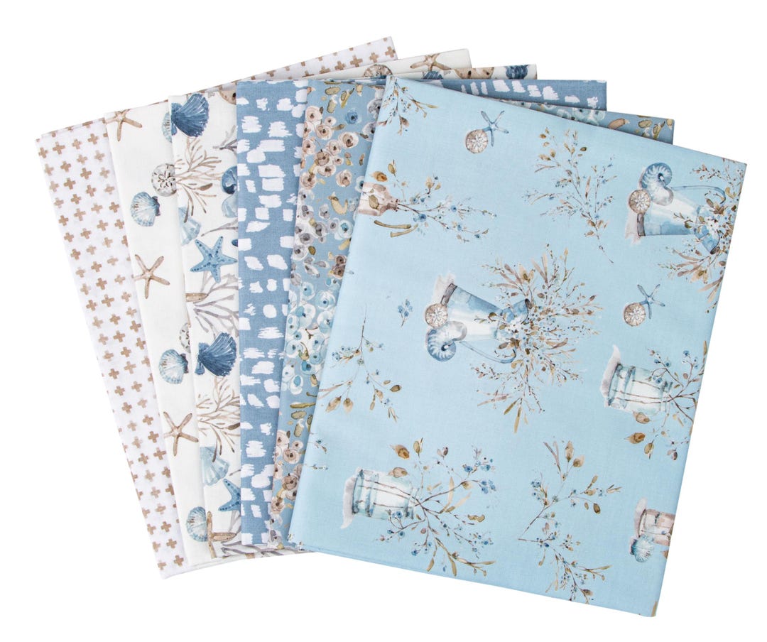 Blue Escape Coastal 6 Piece Fat Quarter Bundle sky Colorway Designed by ...