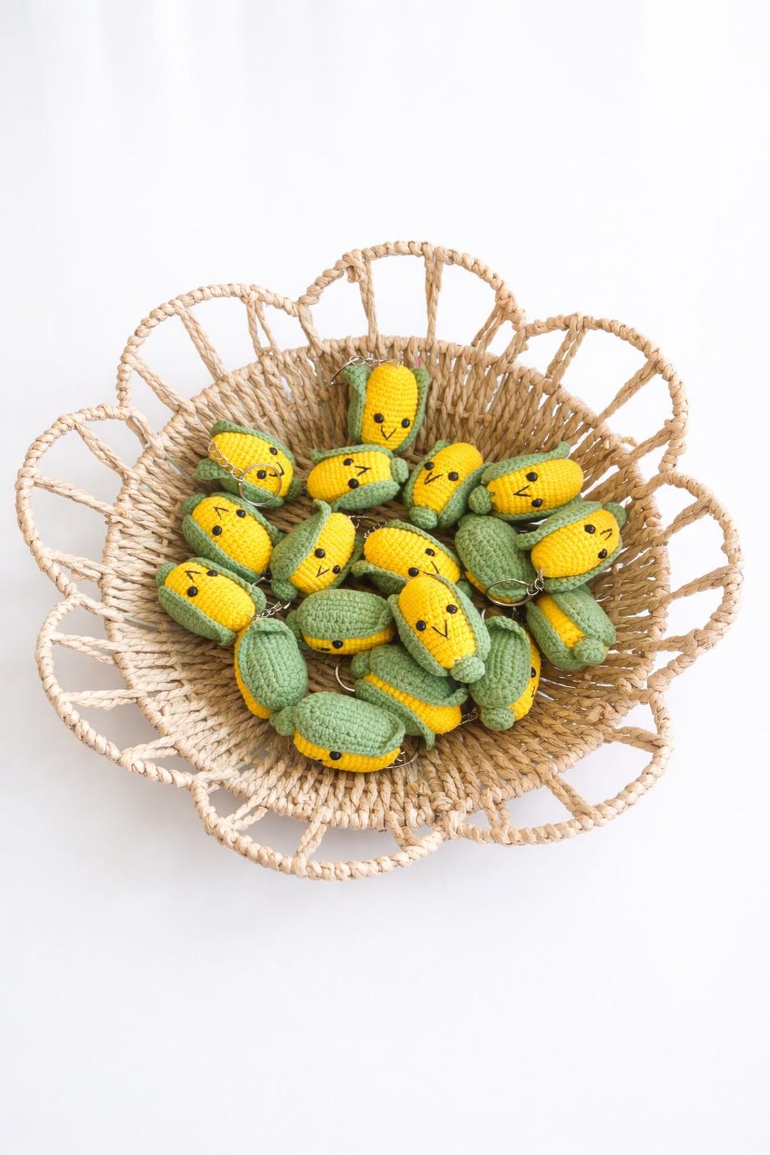 Crochet Corn Keychain – Handmade Amigurumi With Metal Keyring - Etsy