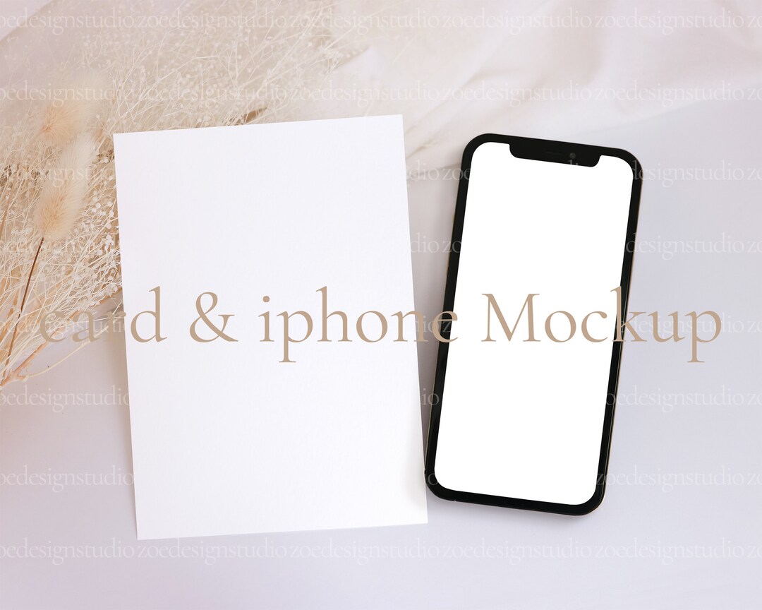 IPhone Card Mockup iPhone Screen Mockup Mobile Mockup Flatlay Phone ...