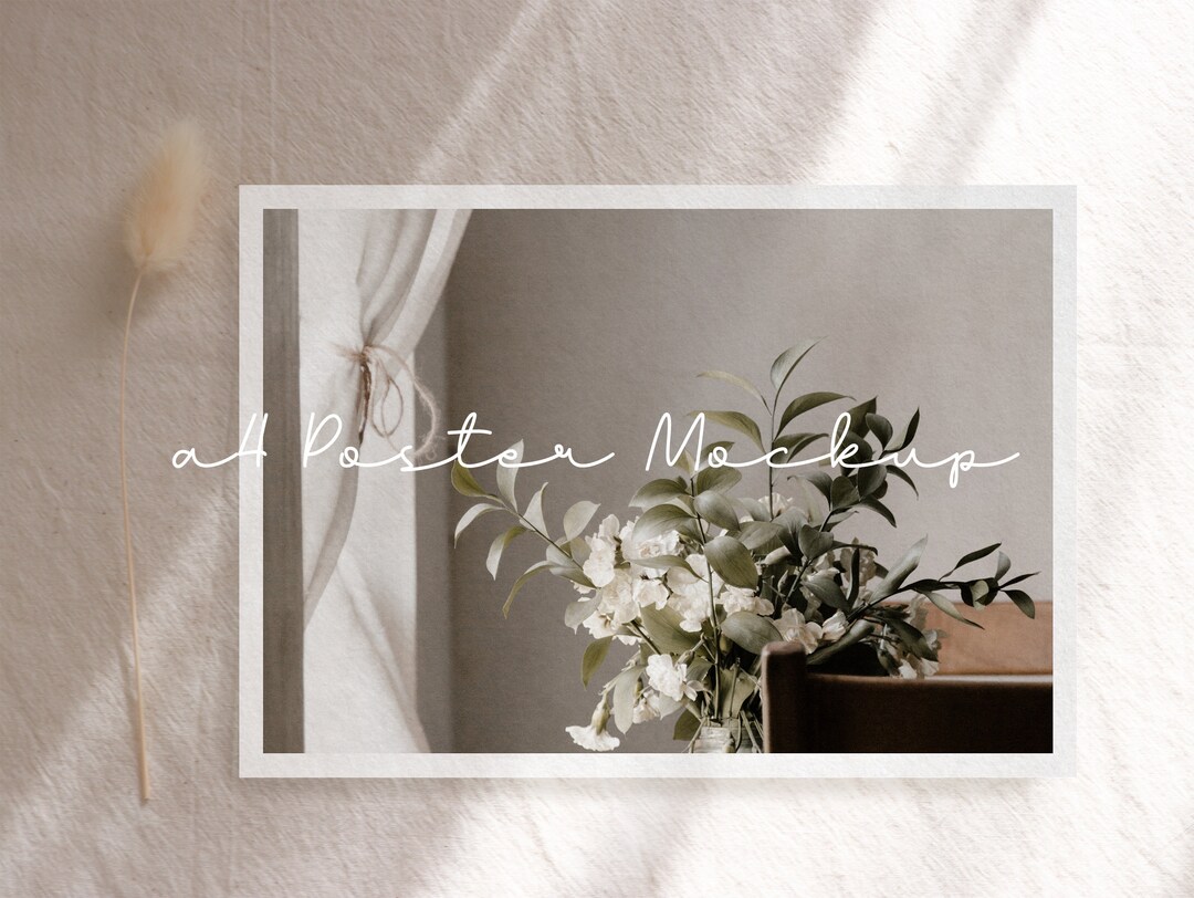 A4 Poster Mockup Simple A4 Landscape Poster Mockup Planner - Etsy