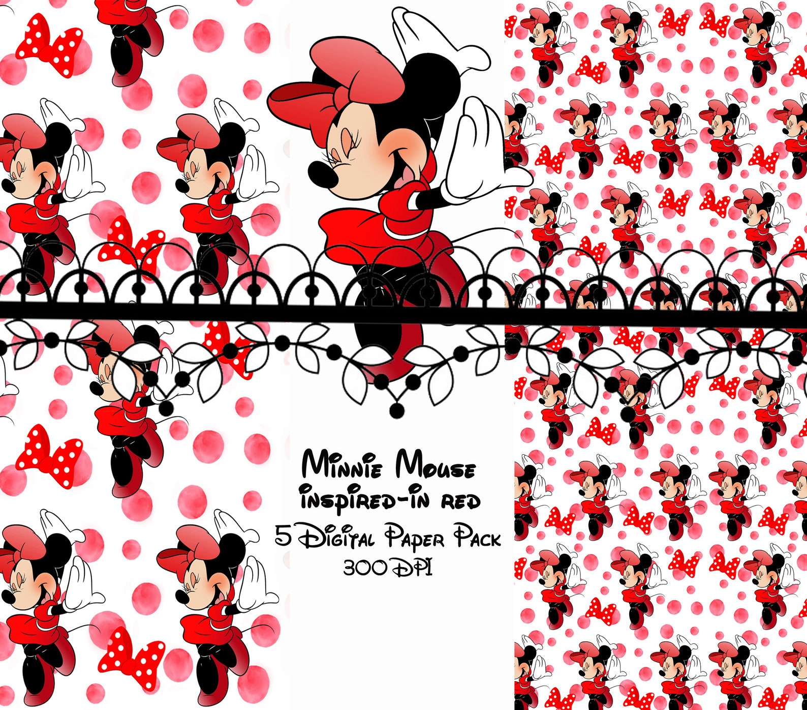Minnie Mouse Pattern, Seamless Character Pattern, Minnie Pattern ...