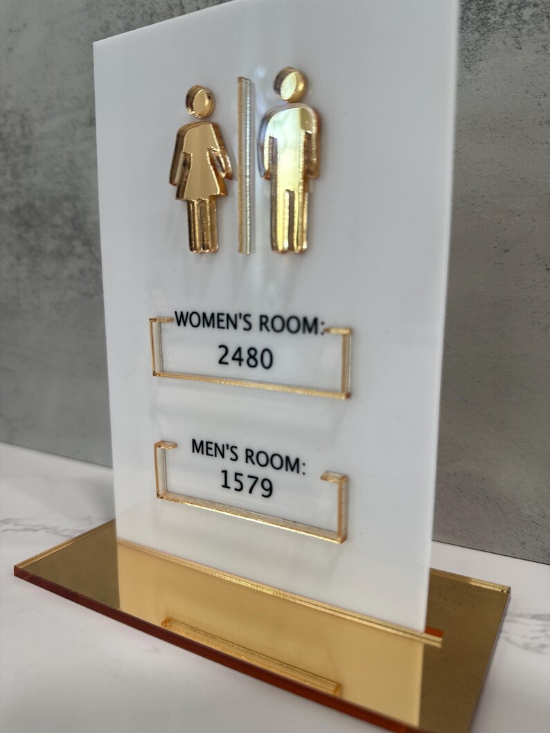 Personalized Bathroom Code Acrylic Business Sign - Etsy