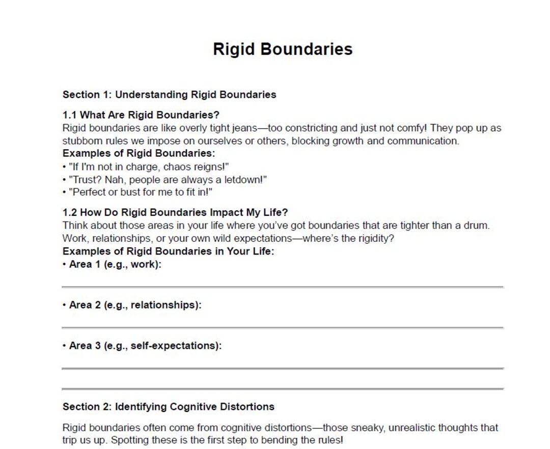 Breaking Rigid Boundaries: A CBT Workbook for Flexibility, Self-growth ...