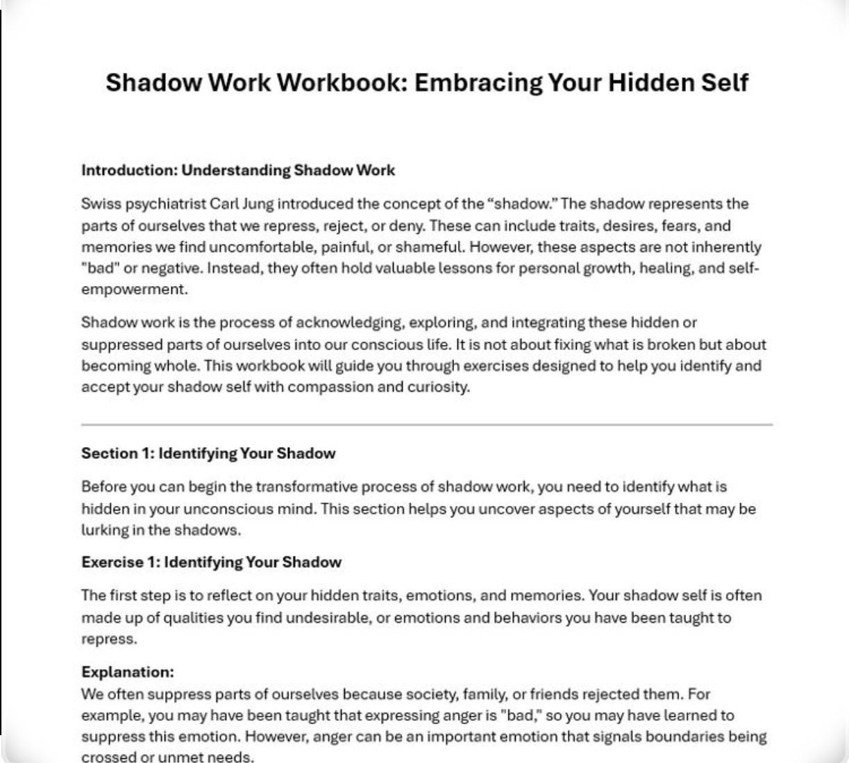 Shadow Work Workbook - Etsy