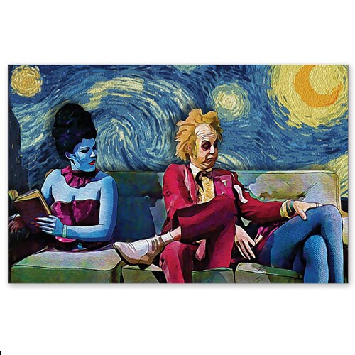 Van Gogh Inspired Starry Night Ribbon Key Fob/lanyard/luggage | Etsy