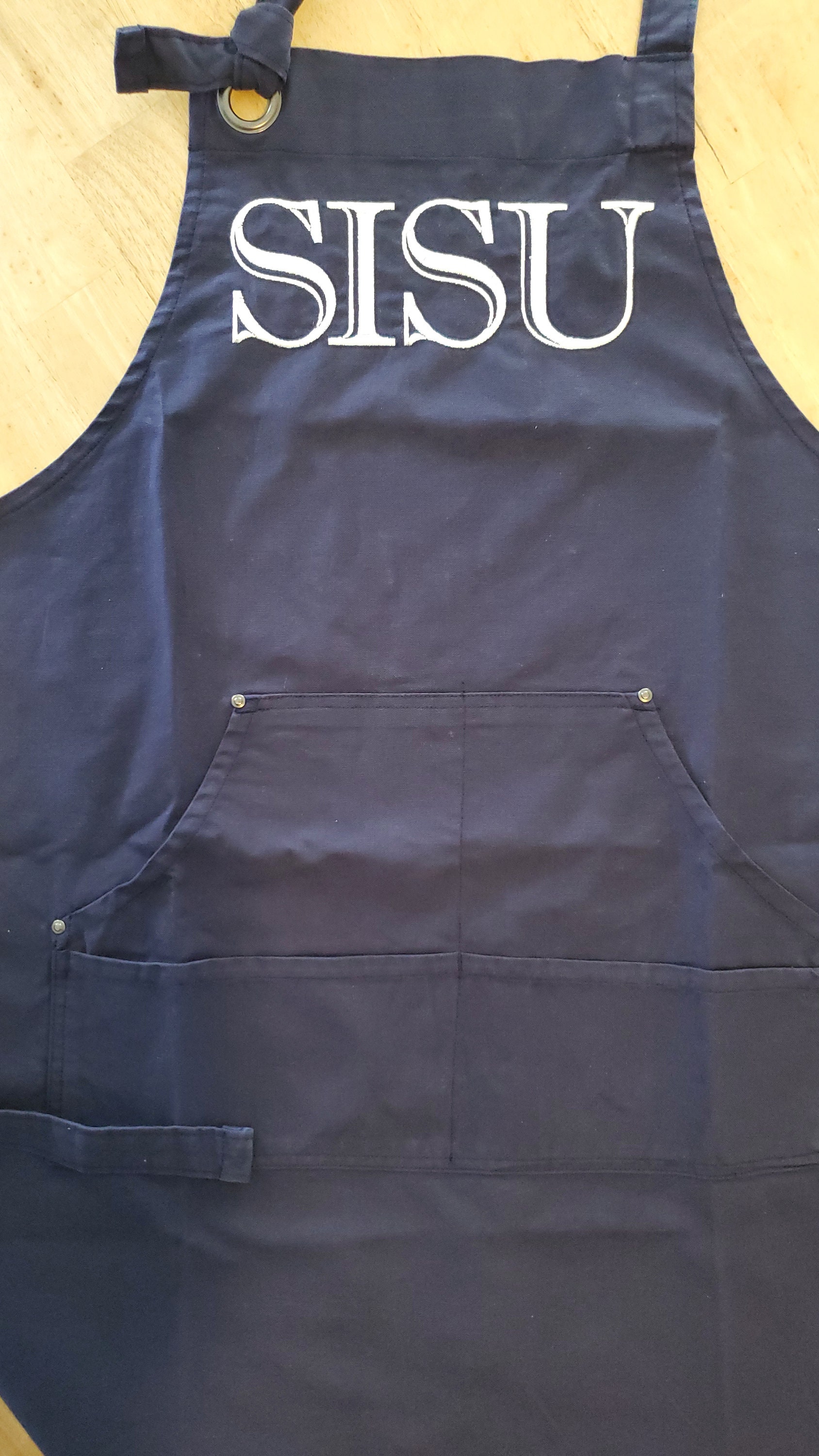 SISU Embroidered in a Open Block Font on a Heavy-duty Canvas Apron With ...