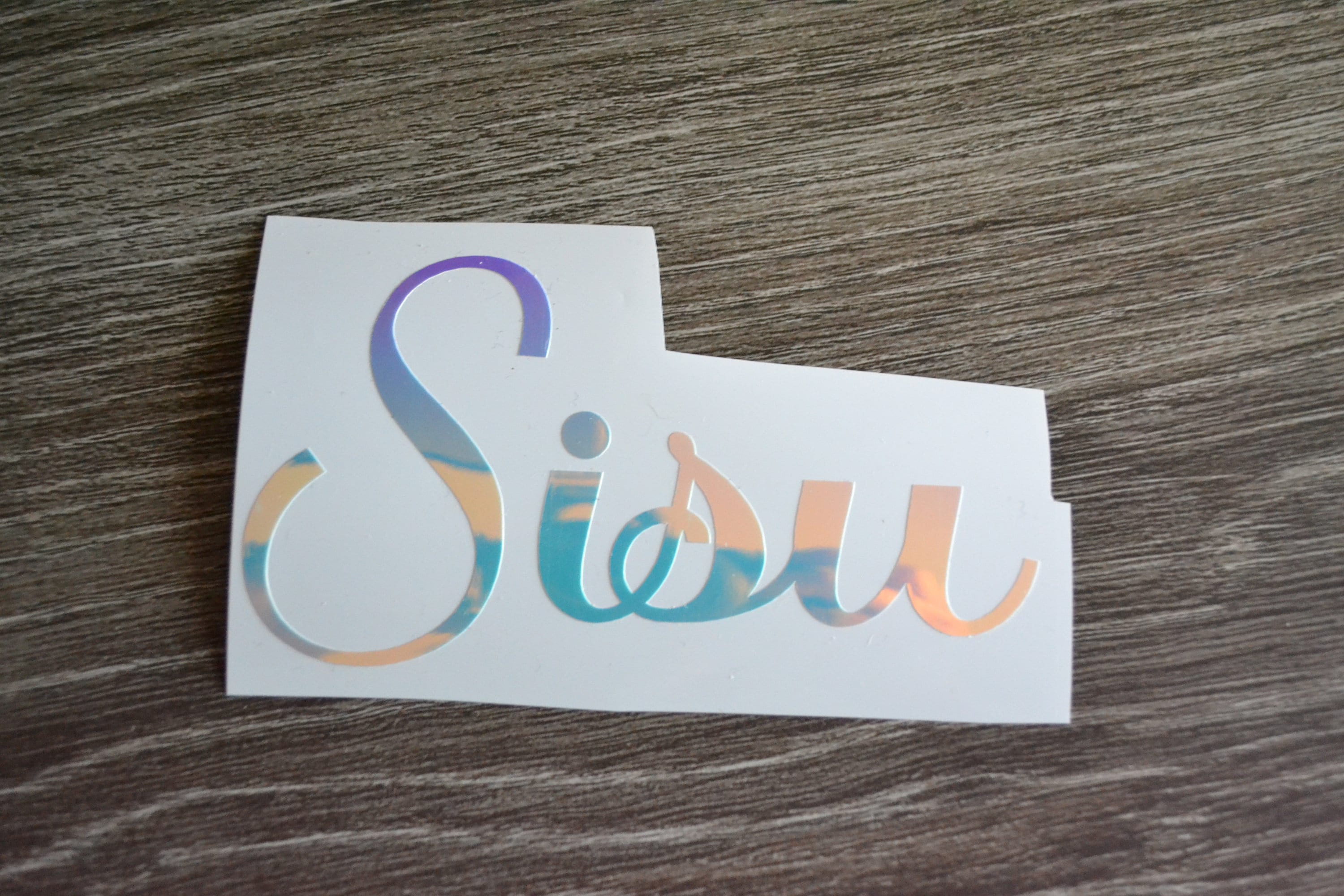 Sisu Sticker/Aufkleber in Moderner Kalligraphie Permanent Chrom ...