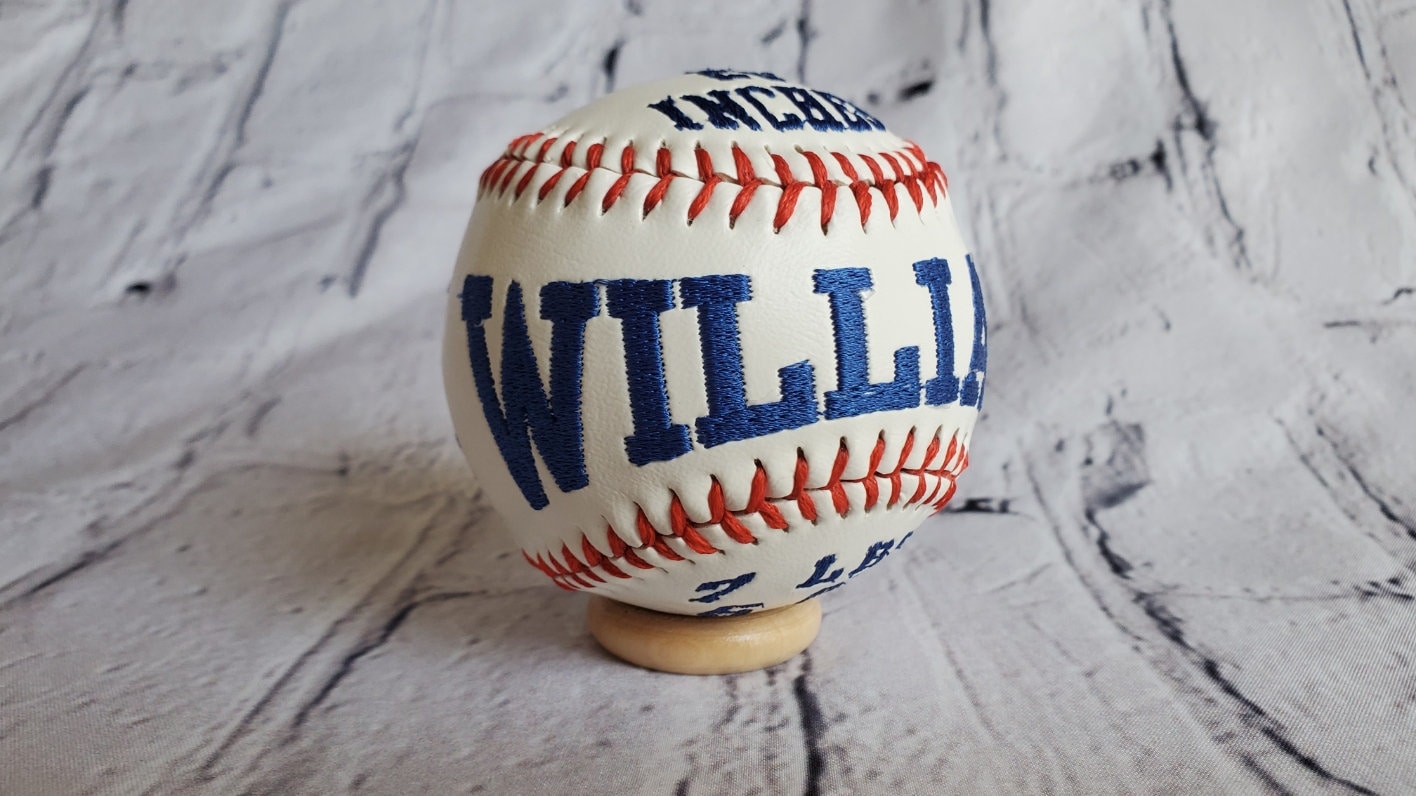 Newborn Birth Stats Embroidered Baseball With Stand - Etsy
