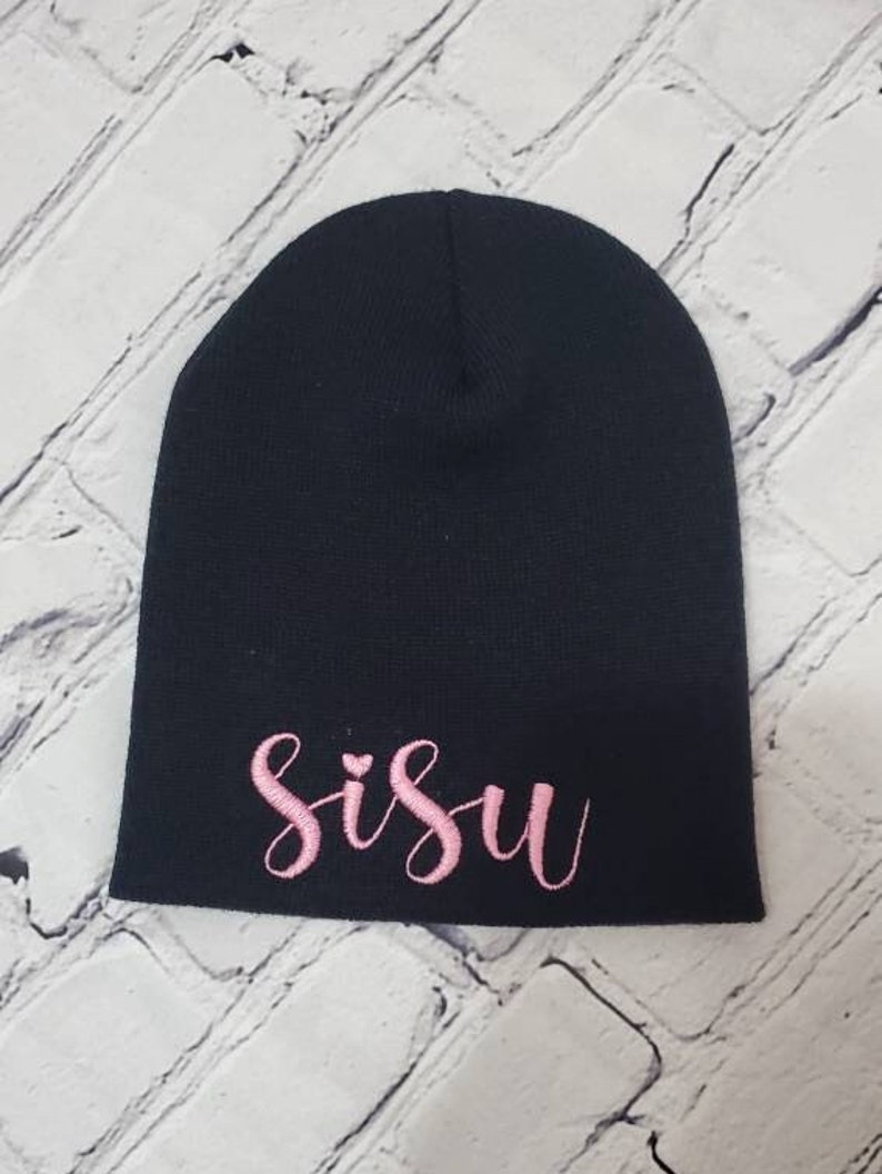 Sisu With a Heart Embroidered on Black, Navy Blue or White 8.5 Inch ...