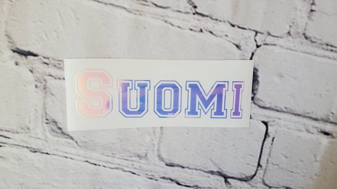 Suomi Sticker/decal in Modern Calligraphy Permanent Chrome Iridescent ...
