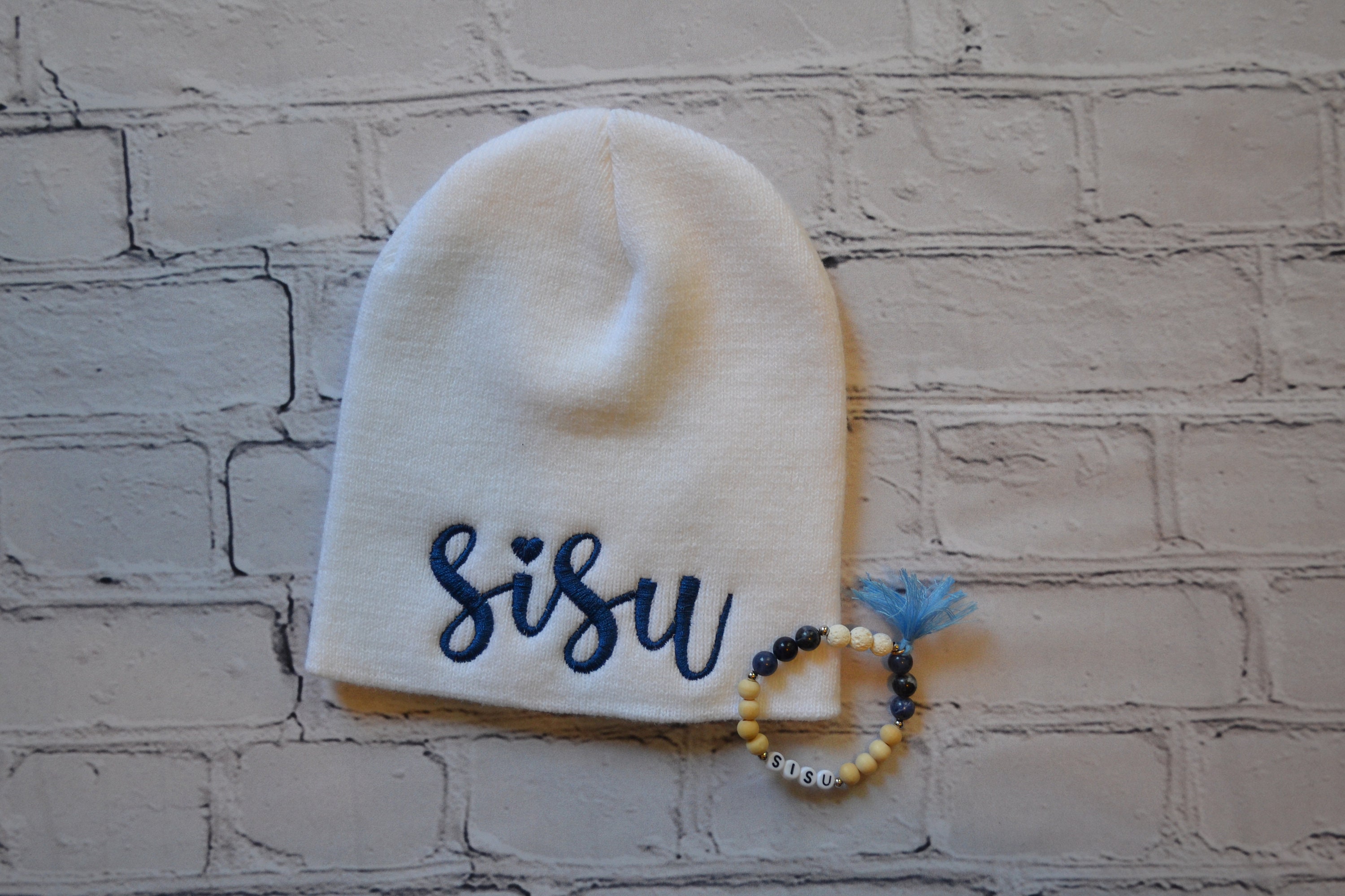 Sisu With a Heart Embroidered on Black, Navy Blue or White 8.5 Inch ...