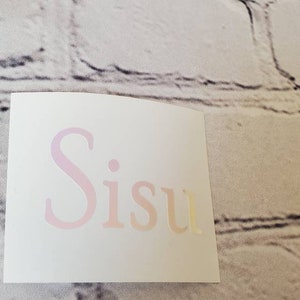 Sisu Sticker/Decal Permanent Chrome Iridescent Opal White | Etsy