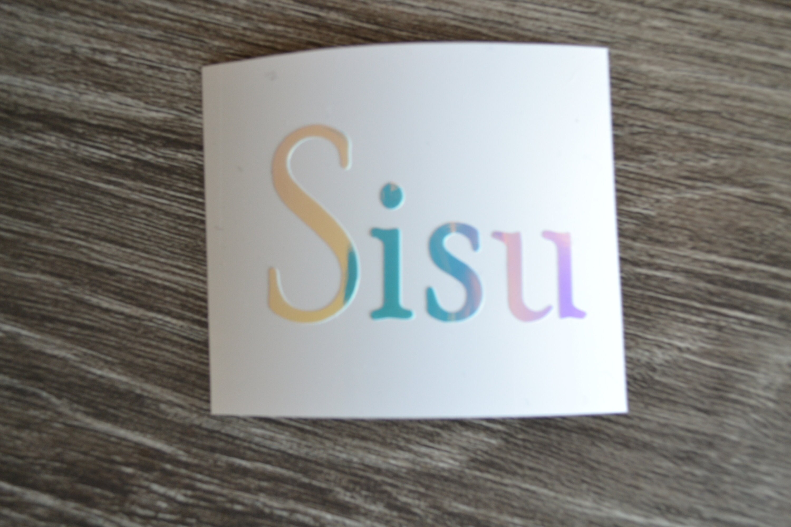 Sisu Sticker/decal Permanent Chrome Iridescent Opal White - Etsy UK