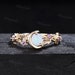 Nature Inspired Moon Star Design Amethyst Opal Engagement Ring Sterling ...
