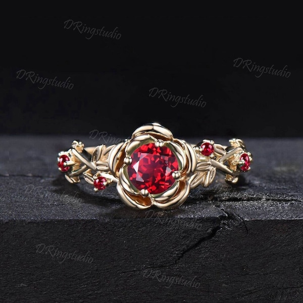 Ruby Engagement Rings - Etsy