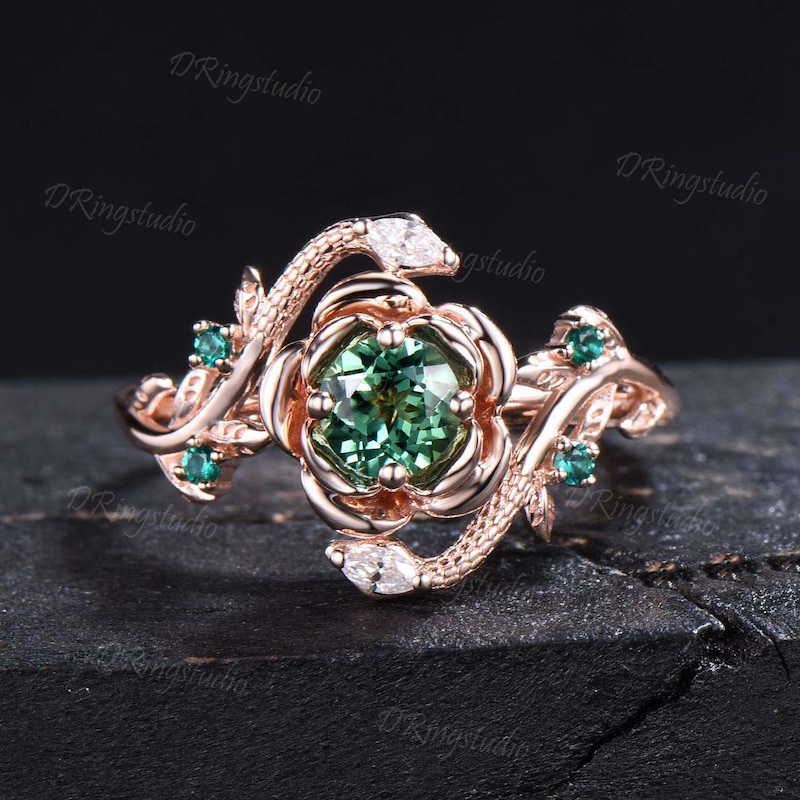 Green Snake Ring - Etsy UK