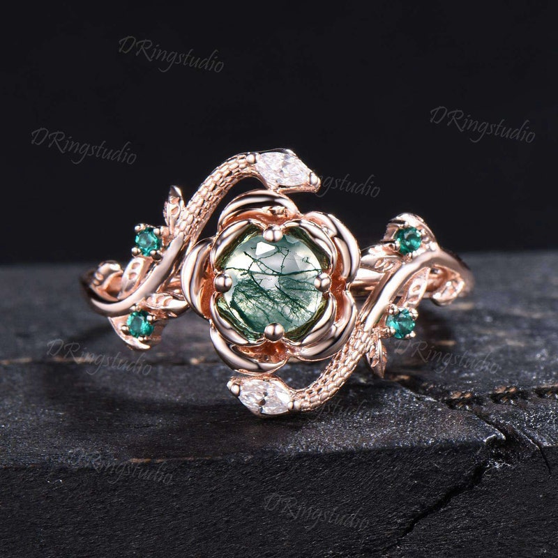 Emerald Snake Ring - Etsy