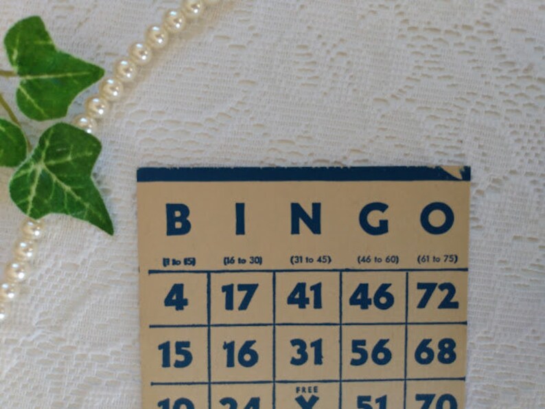 Vintage Bingo Cards Blue - Etsy