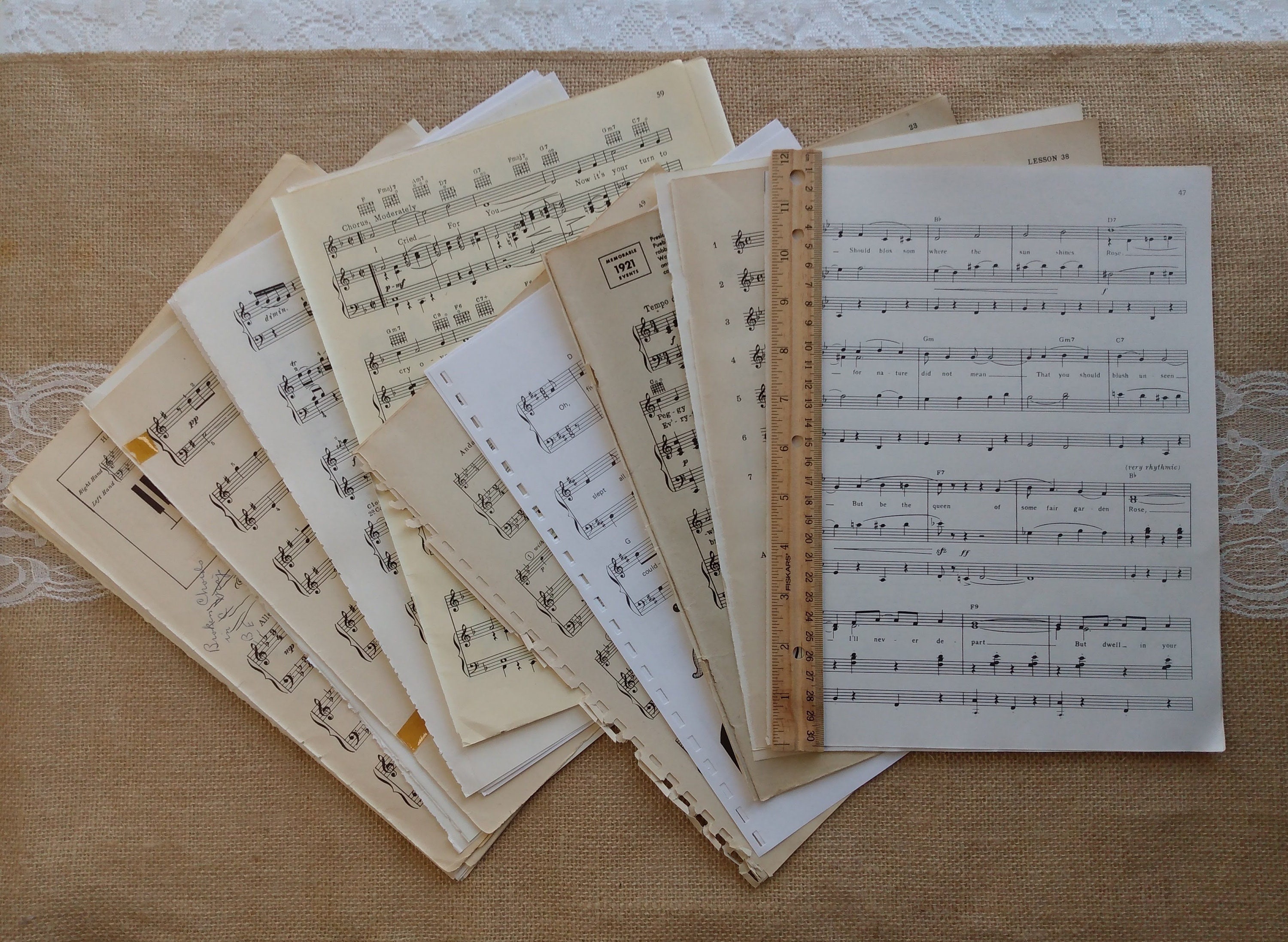 50 Music Paper Sheets - Etsy