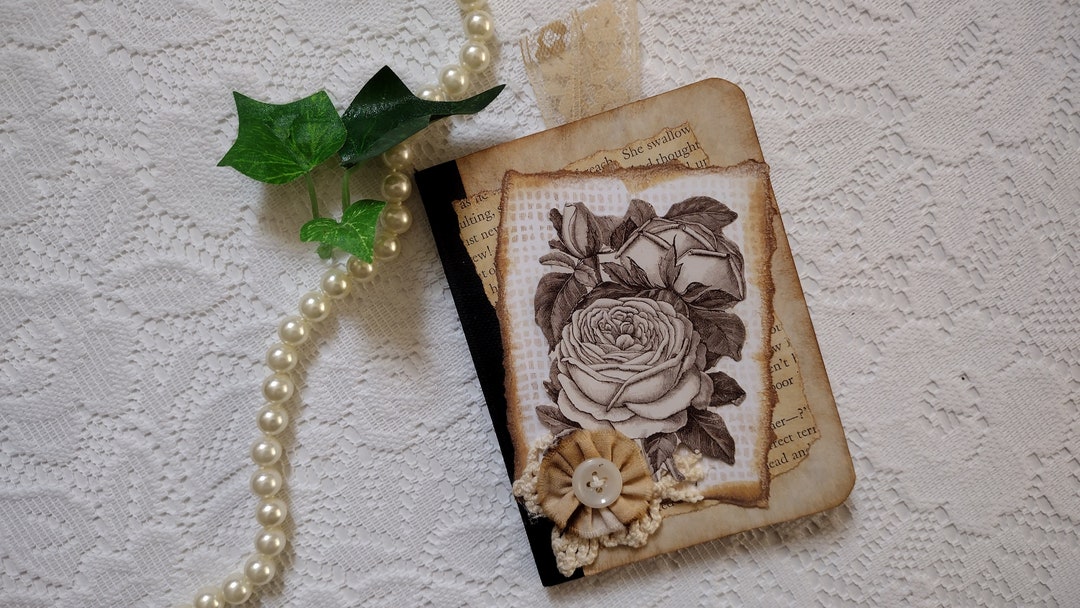 Mini Composition Notebook Vintage Flower - Etsy