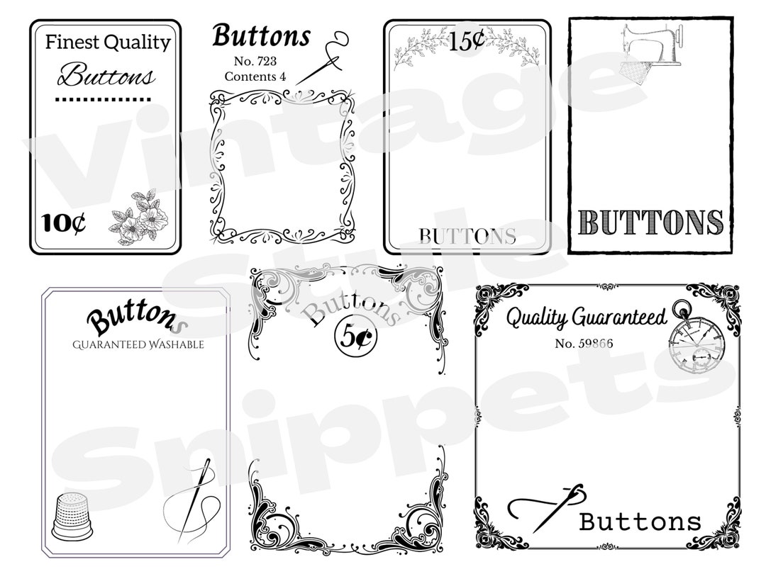 DIGITAL Button Cards Printable, 2 Pages - Etsy
